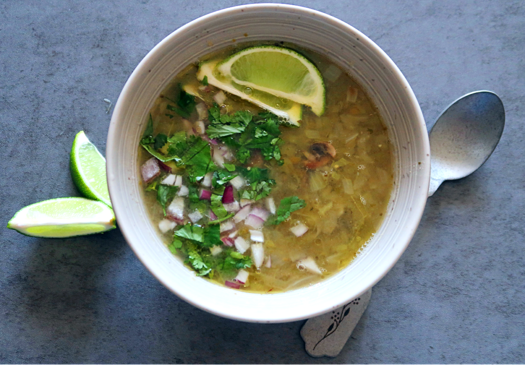 Vegetarian Salsa Verde Soup - The Culinary Cloud